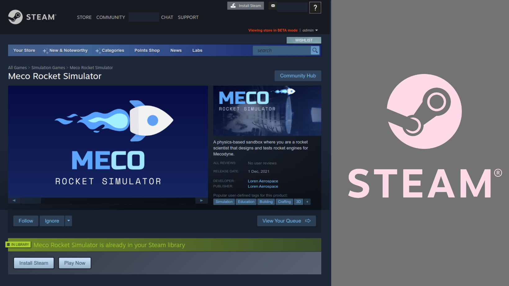 Meco Rocket Simulator - Build your own rocket engine